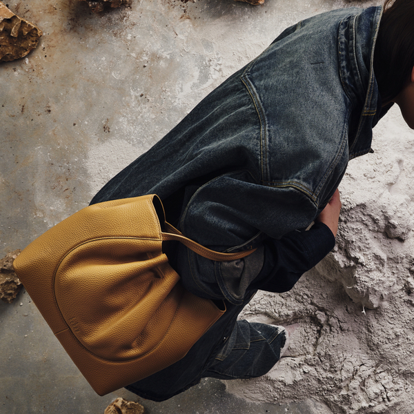 Katrina Satchel Pebble Bisque | Handbags | behno New York